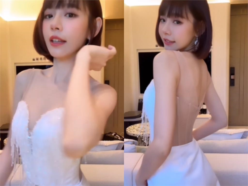 林明禎當「性感新娘」一轉身被看光！透明洋裝「內裡全淨空」7萬人暴動｜四季線上4gTV