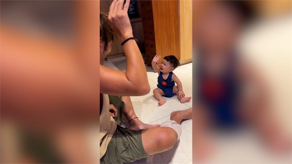 奶爸KID教8個月大兒舉手說嗨 他「誠意滿滿」模仿萌翻｜四季線上4gTV