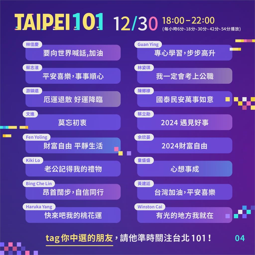 101化身最大棵許願樹 88則幸運留言打在外牆上｜四季線上4gTV