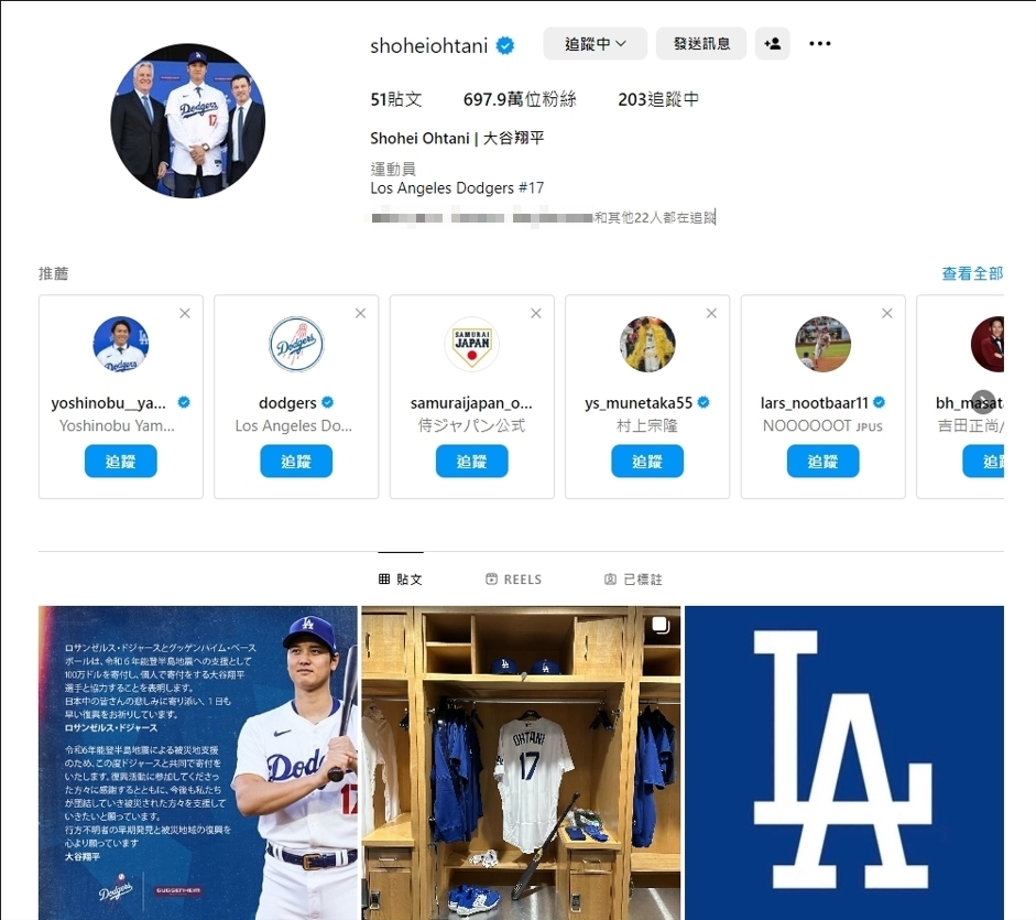 MLB／大谷翔平成聯盟人氣王！IG粉絲人數暴增 逼近700萬人追蹤｜四季線上4gTV
