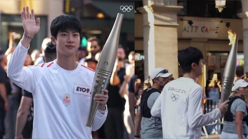 BTS Jin巴黎奧運傳遞聖火 吸眾多粉絲攜RJ前往應援｜四季線上4gTV