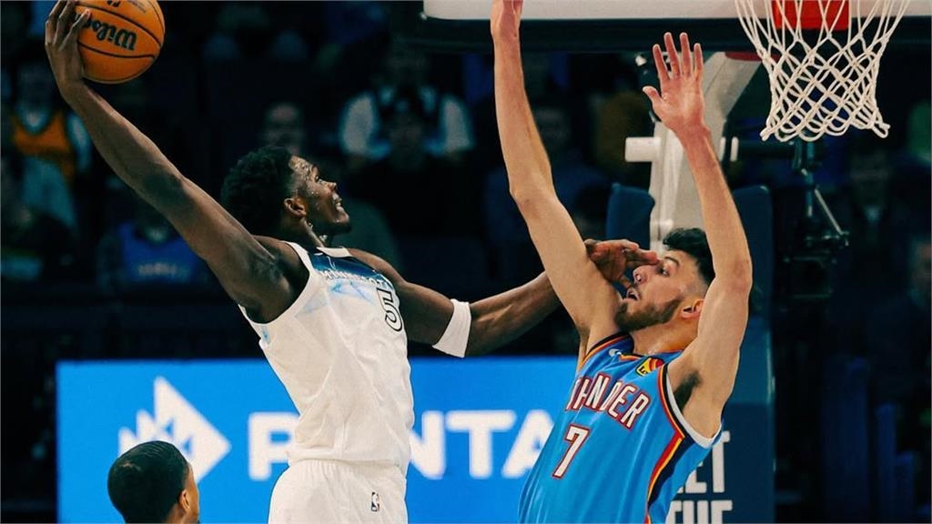 NBA(影)／超狂海報！灰狼蟻人顏扣雷霆獨角獸 「手指抵臉」震撼照登聯盟IG｜四季線上4gTV